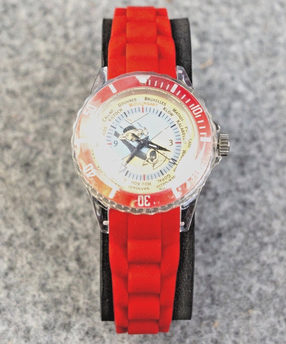Moulinsart "Tintin Time" Watch 82414 Soviets Plane Re… - Gem