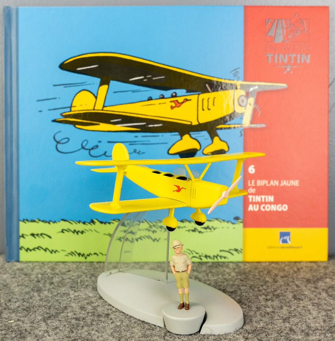 Hachette Tintin Plane # 6 Yellow Biplane the Flamingo and Tintin ...