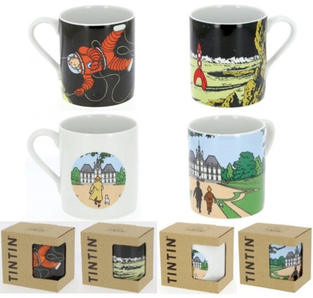 Moulinsart Tintin Scene Mugs X5 Moon/mansion 2022 BUY INDIVIDUALLY Cups ...