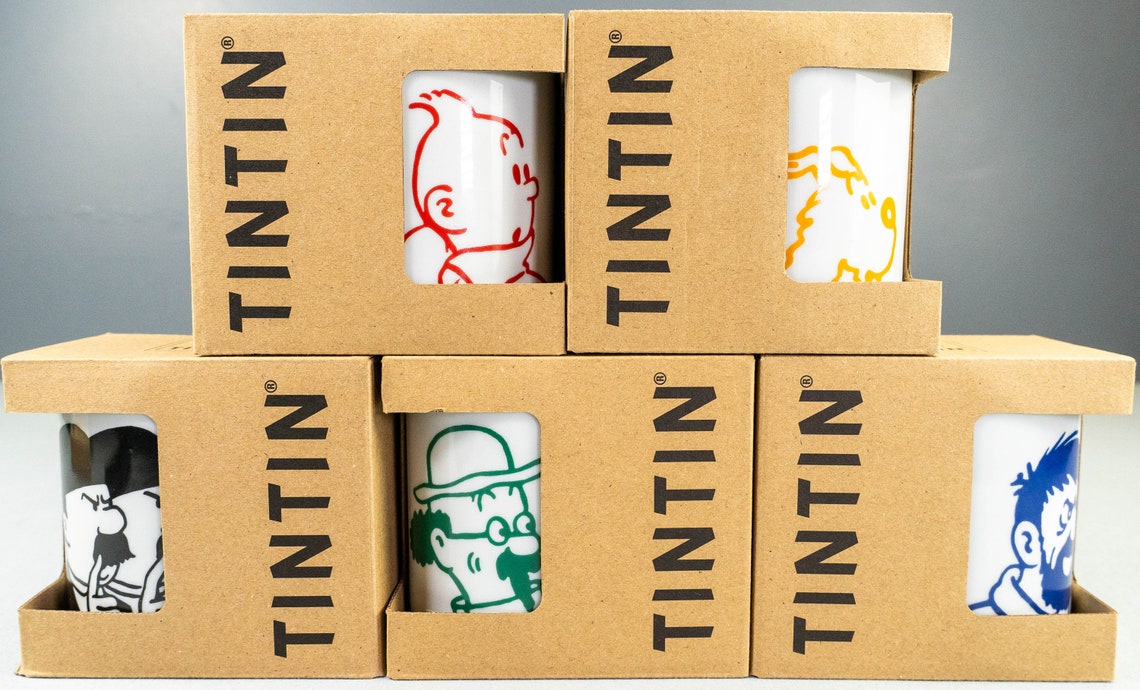 Tintin Calligraphy Character Mugs: by Moulinsart Herge 2022 Cups - Etsy