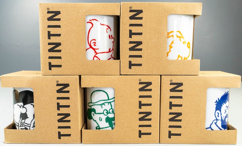 Tintin Calligraphy Character Mugs: by Moulinsart Herge 2022 Cups - Etsy