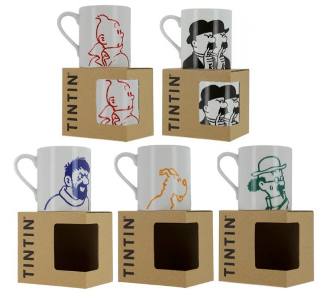 Tintin Calligraphy Character Mugs: by Moulinsart Herge 2022 Cups - Etsy