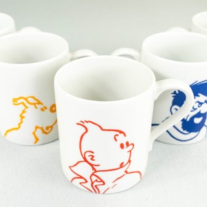Tintin Calligraphy Character Mugs: by Moulinsart Herge 2022 Cups - Etsy