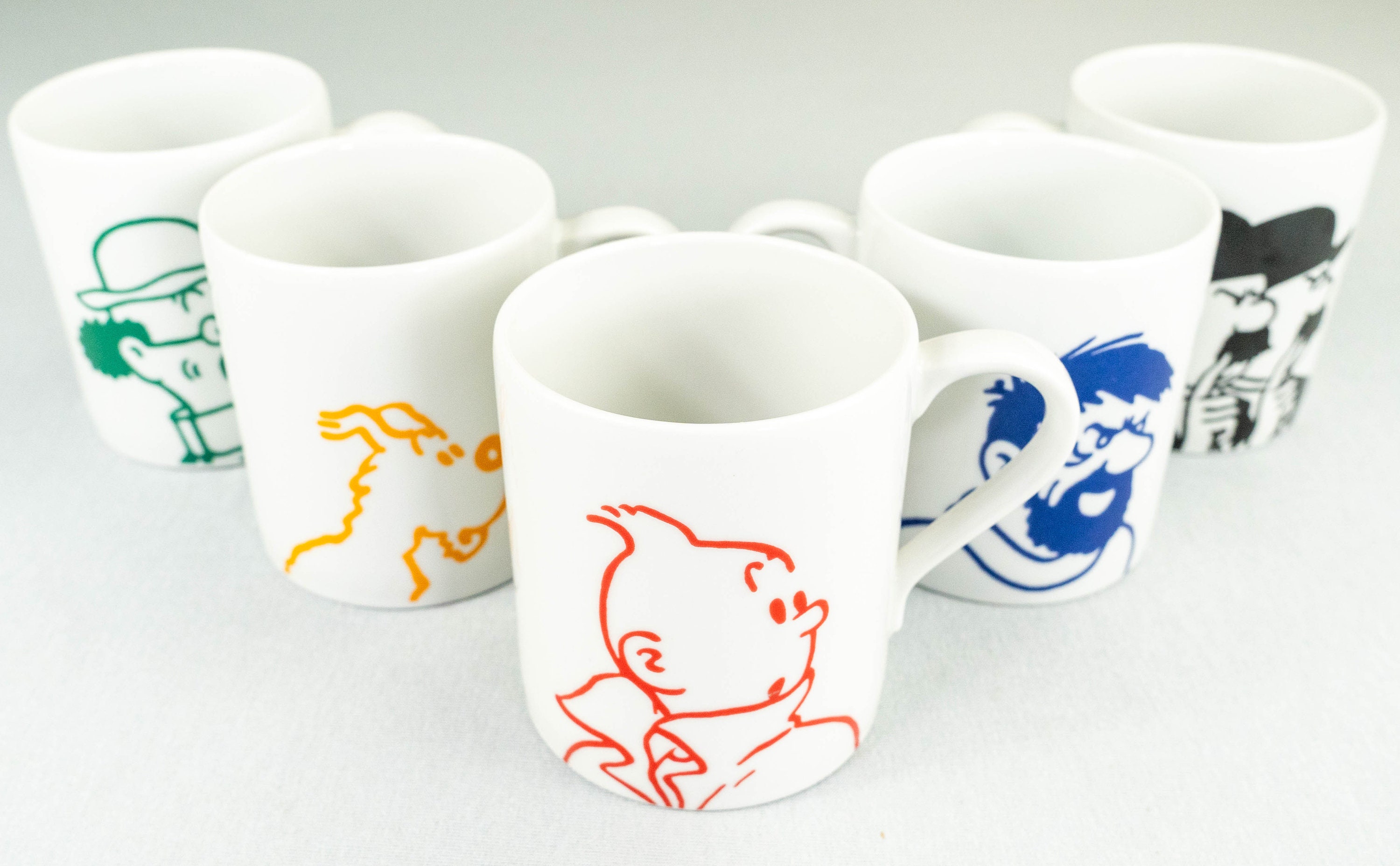 Tintin Calligraphy Character Mugs: by Moulinsart Herge 2022 Cups - Etsy