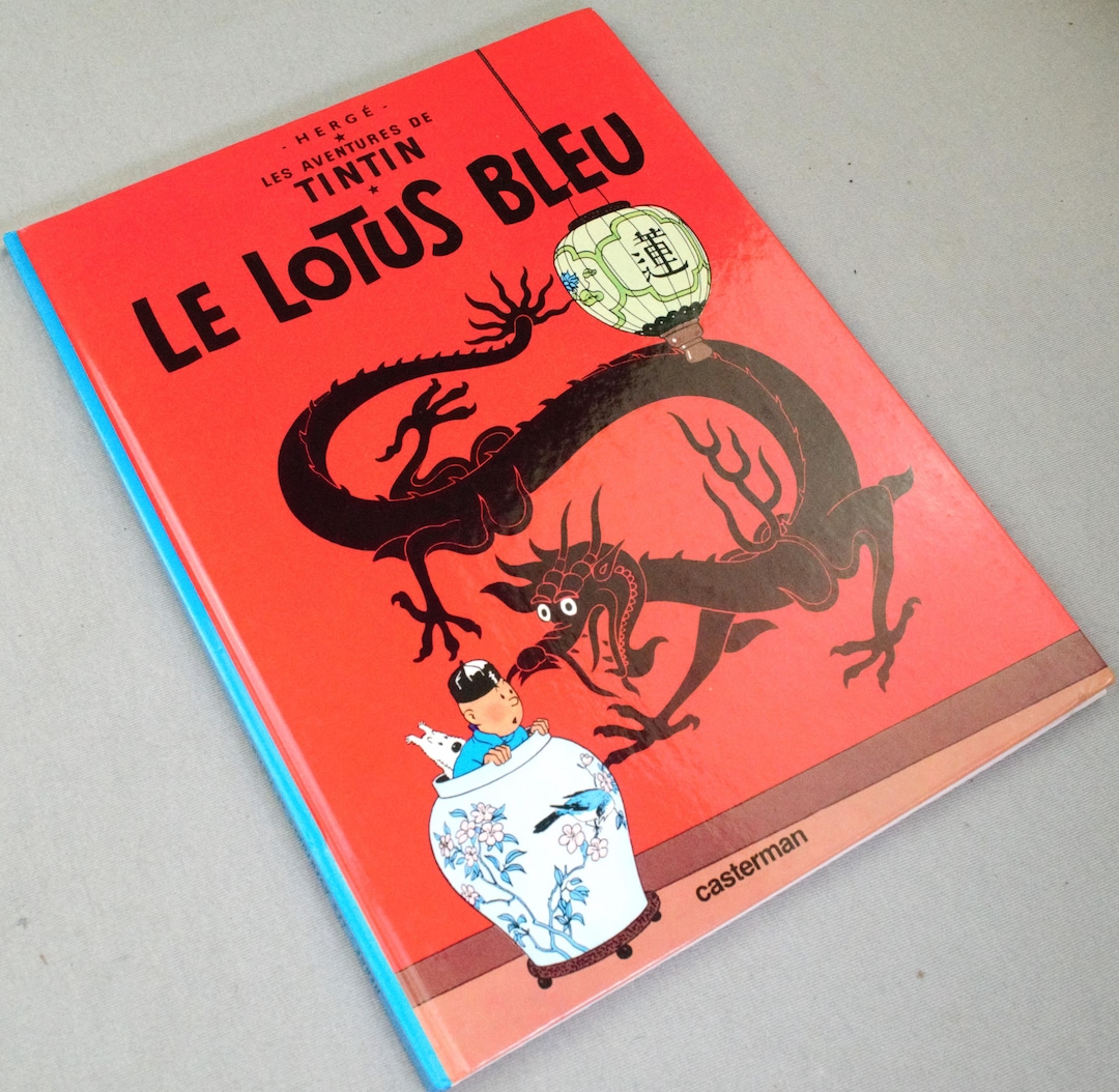 Tintin Le Lotus Bleu Comic Book - Casterman 1982 French Hardback ...