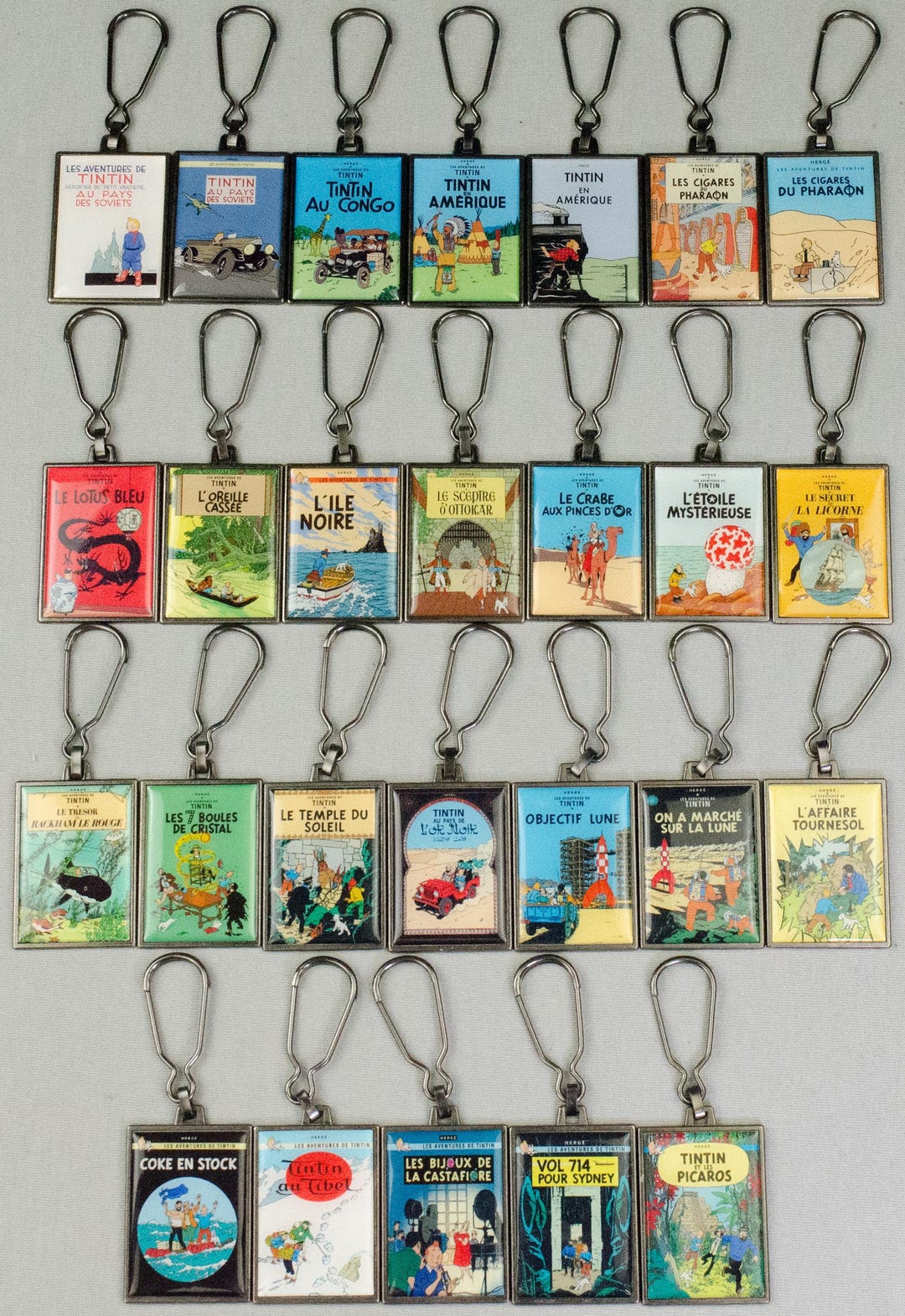 Moulinsart Tintin Book Title Cover Keyring Collection 20 to 27 BUY ...