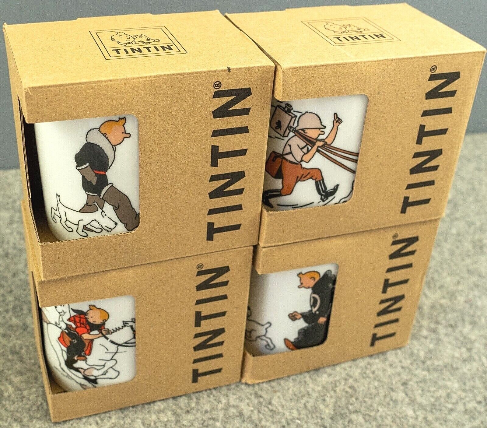 Tintin B&W Colourised Edition Mugs: Set of 4 by Moulinsart Herge 2022 ...