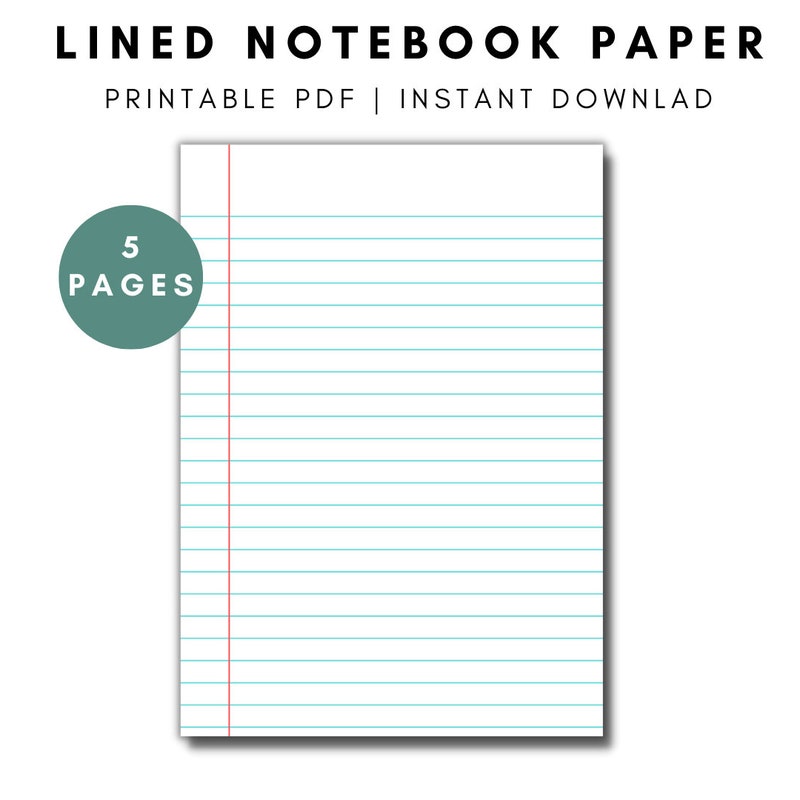 Notebook Paper - Etsy