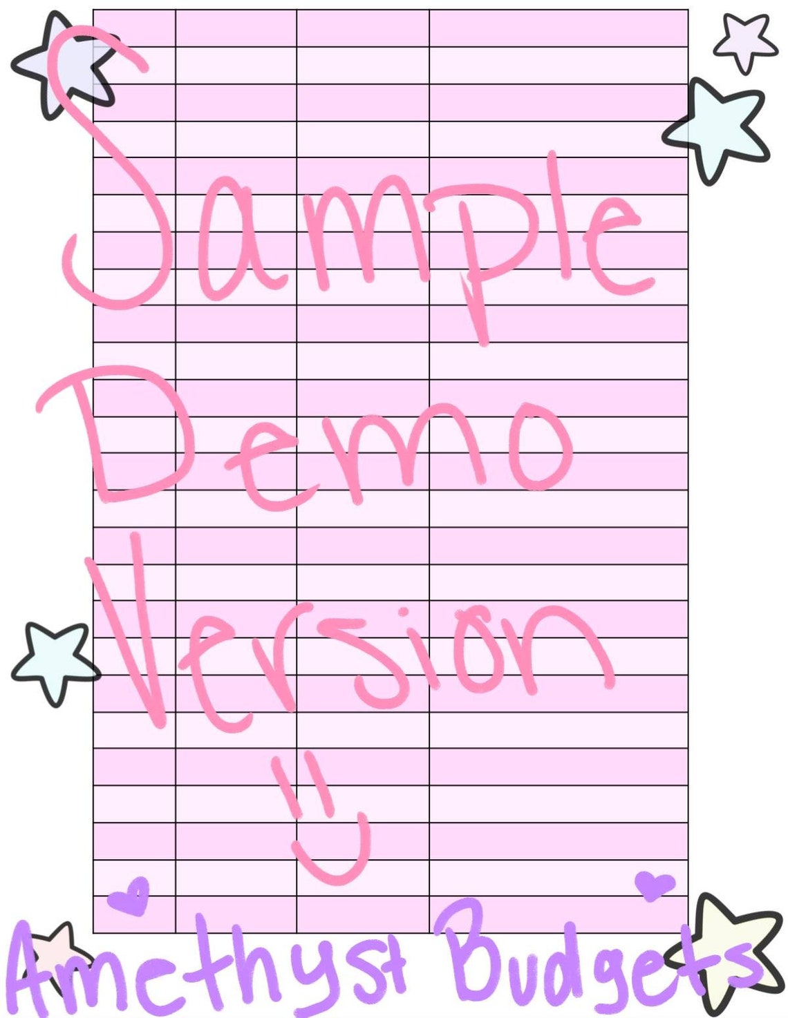 Cute Debt Tracker Sheet, Kawaii Pink & Purple (PDF Download) - Etsy