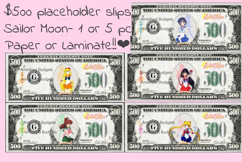 500USD 1k Placeholder Cash Slip Fake Money for Budgeting - Etsy