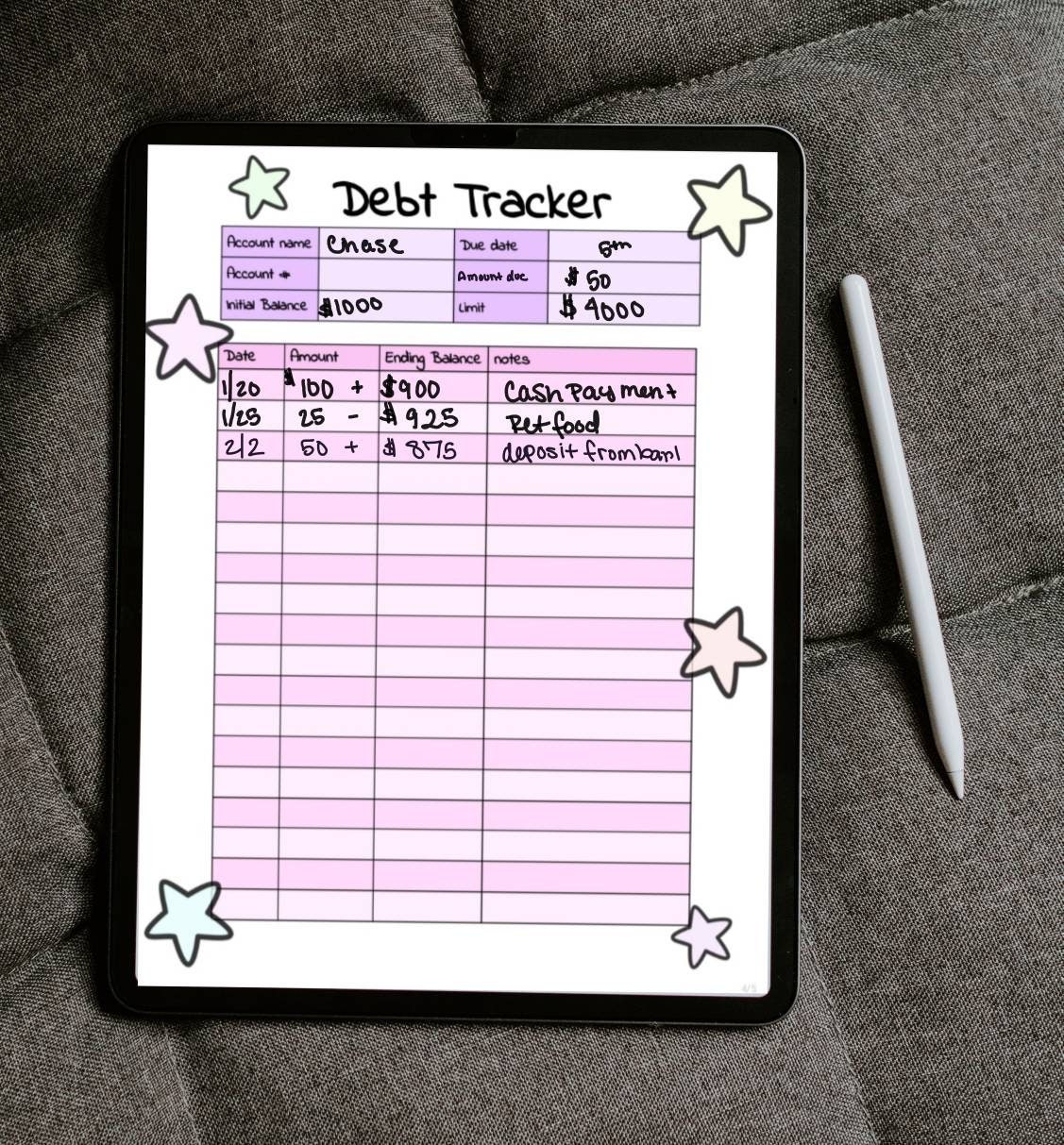 Paper Calendars & Planners Purple Version Credit Card Debt Tracker etna ...