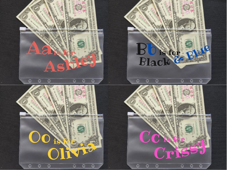 Name Letter Buck Savings Challenge A6 Zipper Envelope Budgeting Saving ...