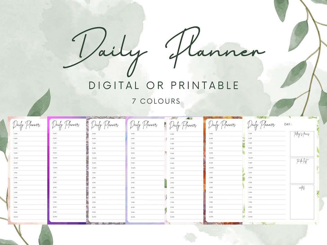 Digital, Printable Daily Planner - Etsy