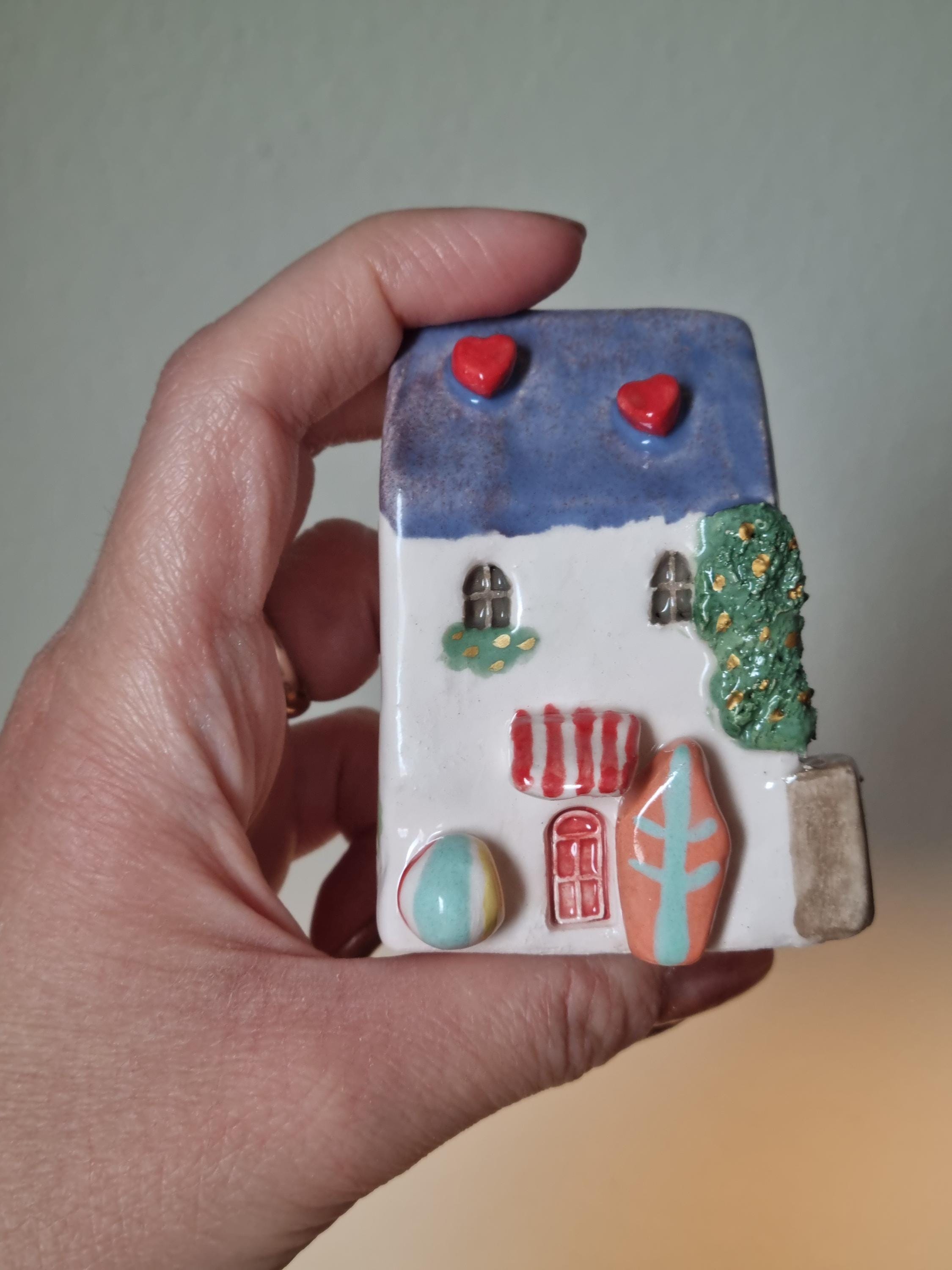 Miniature Houses,ceramic Summer Houses,little Ceramic House With Heart ...