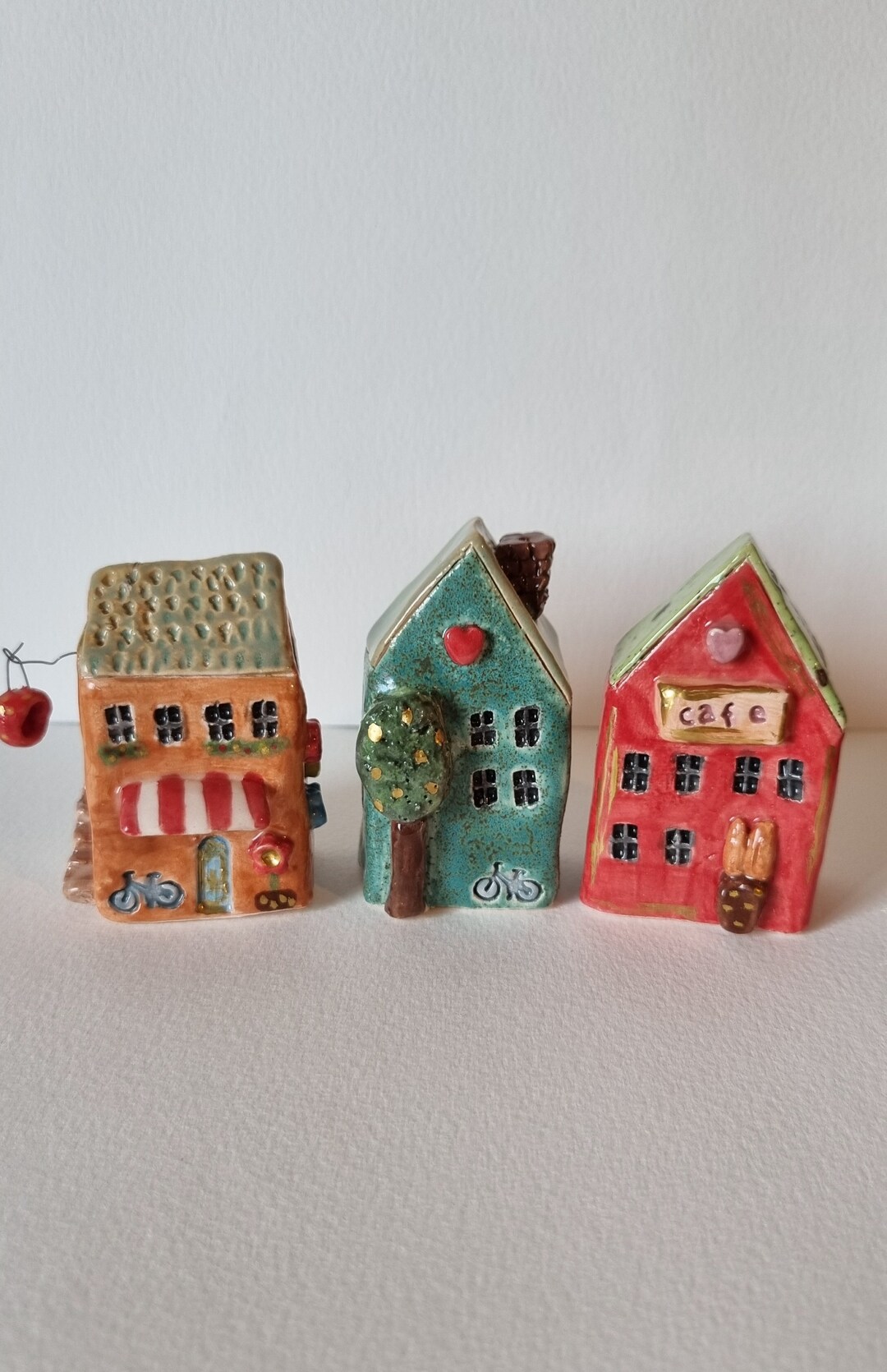 Ceramic Miniature Italian Houses Set of 3 ,ceramic House,tiny House ...
