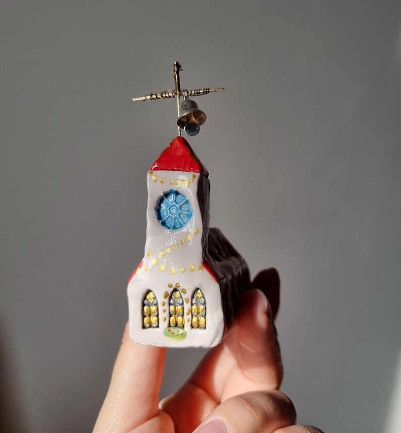 Handmade Ceramic Tiny Church: Rustic Miniature Chapel - Etsy