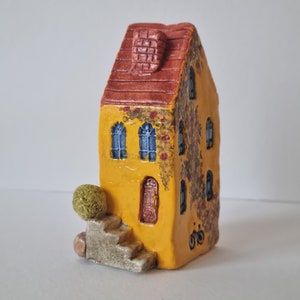 Handmade Miniature Ceramic Italian House With Plant, Rustic Village ...
