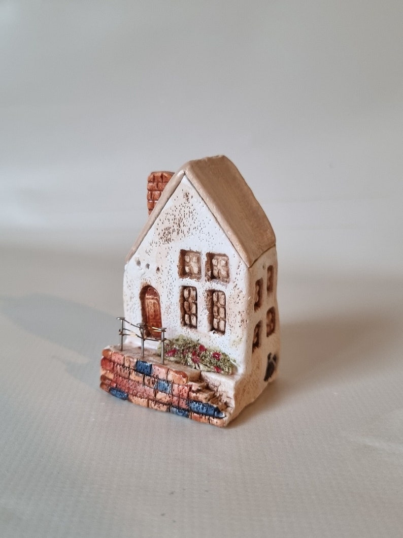 Handmade Tiny Ceramic Italian Houses Set: Miniature Fairy Garden Decor ...