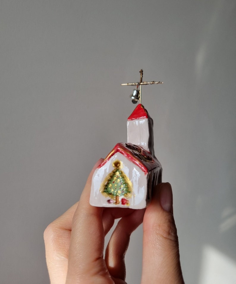 Handmade Ceramic Tiny Church: Rustic Miniature Chapel - Etsy