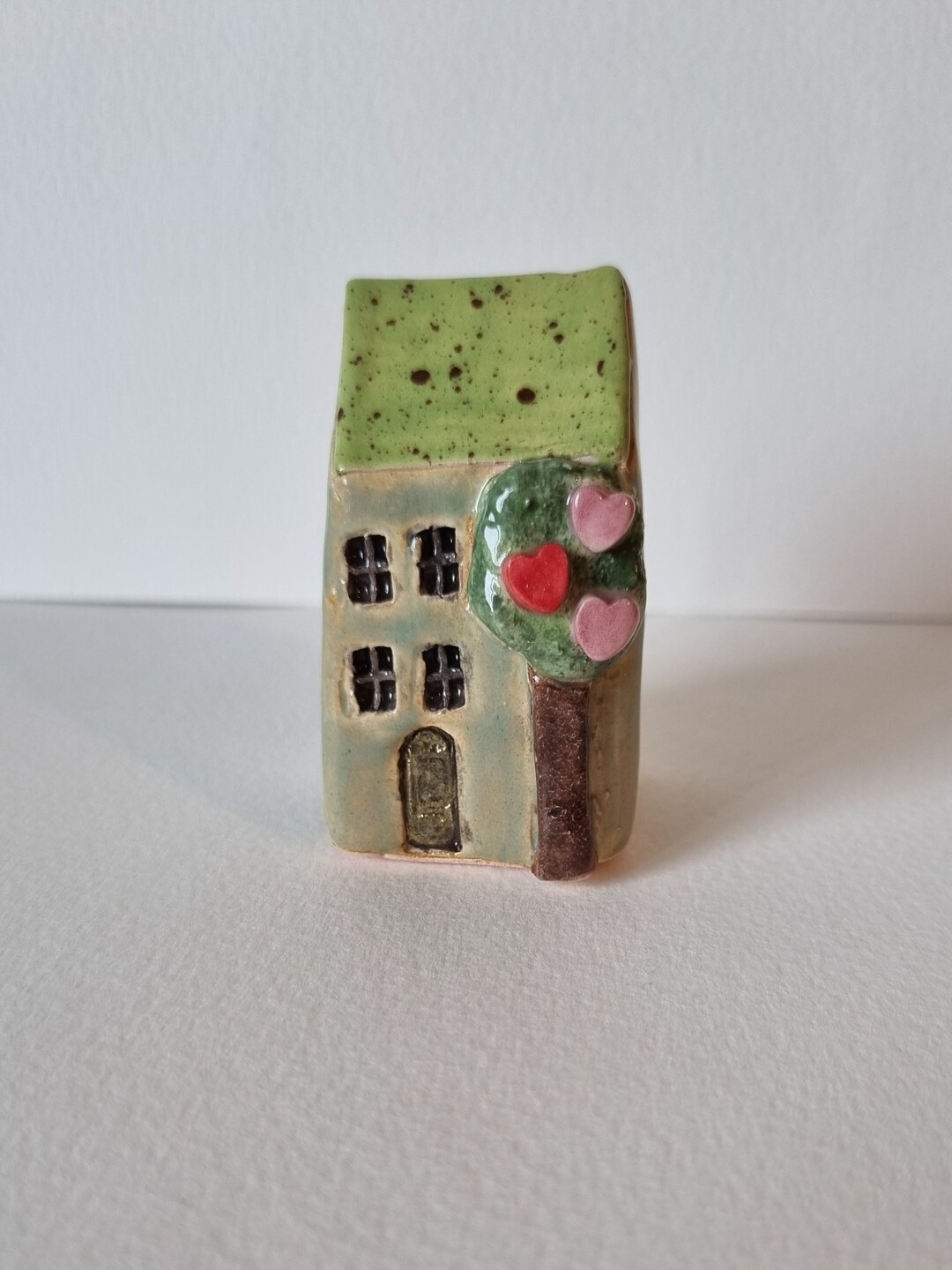 Ceramic Tiny House,ceramic Miniature Home,ceramic House With Hearts - Etsy