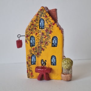 Handmade Miniature Ceramic Italian House With Plant, Rustic Village ...