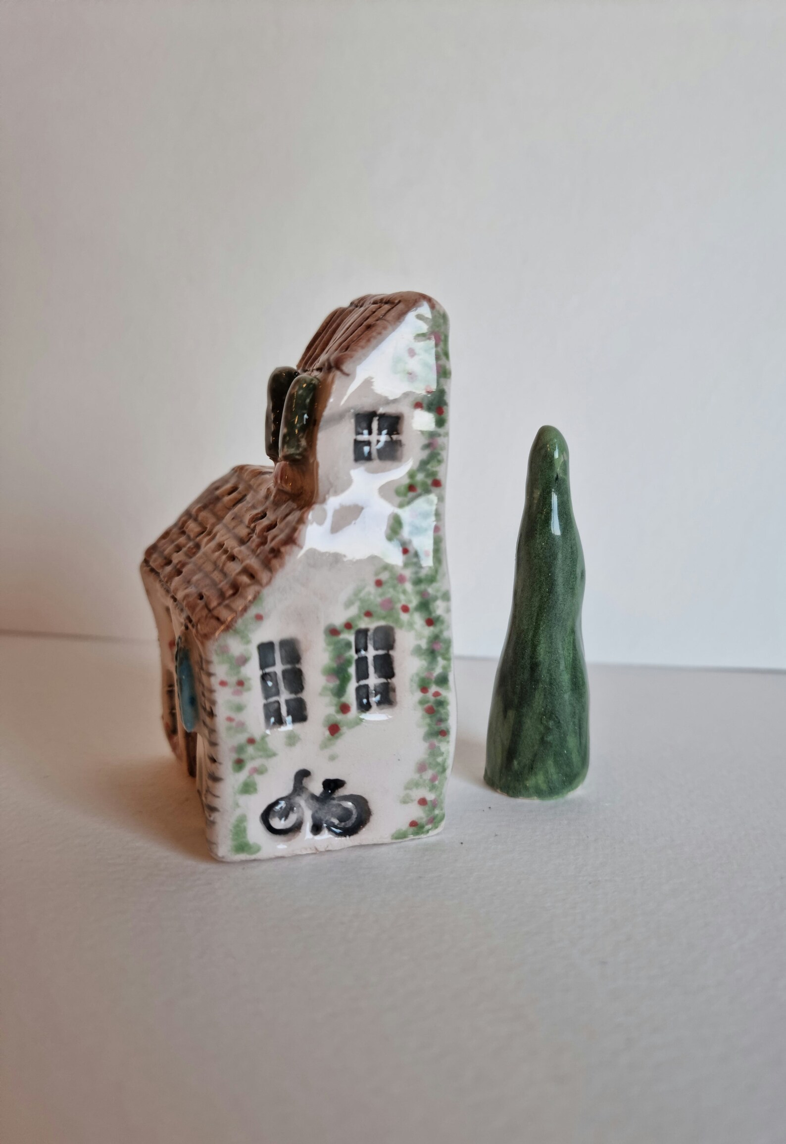 Handmade Ceramic Miniature Italian Tuscany House With Tree - Etsy