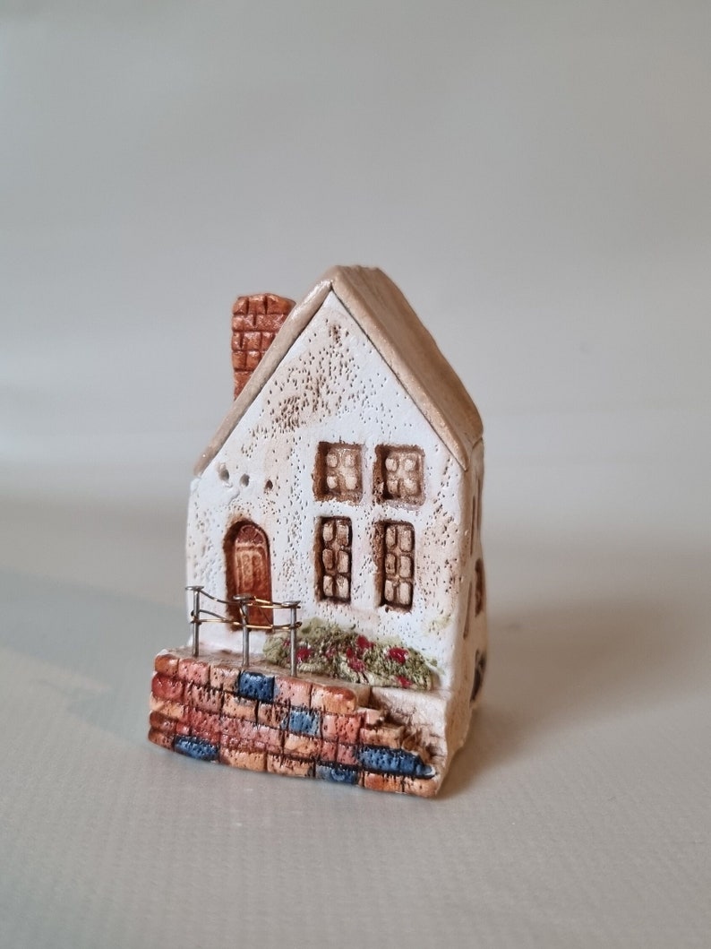 Handmade Tiny Ceramic Italian Houses Set: Miniature Fairy Garden Decor ...