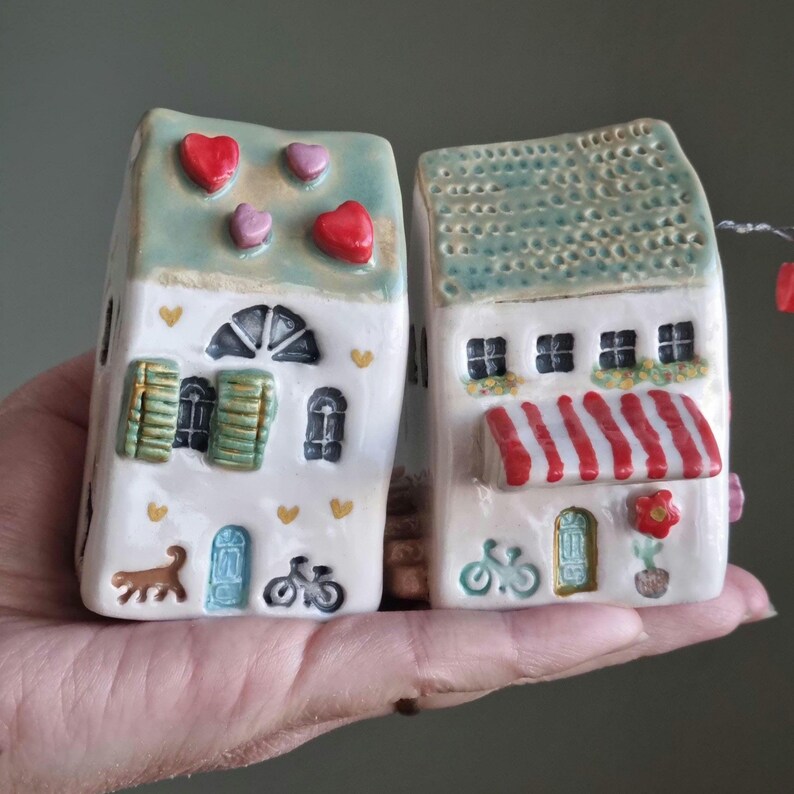 Handmade Miniature Ceramic Italian House Set: Valentine's Day Decor - Etsy