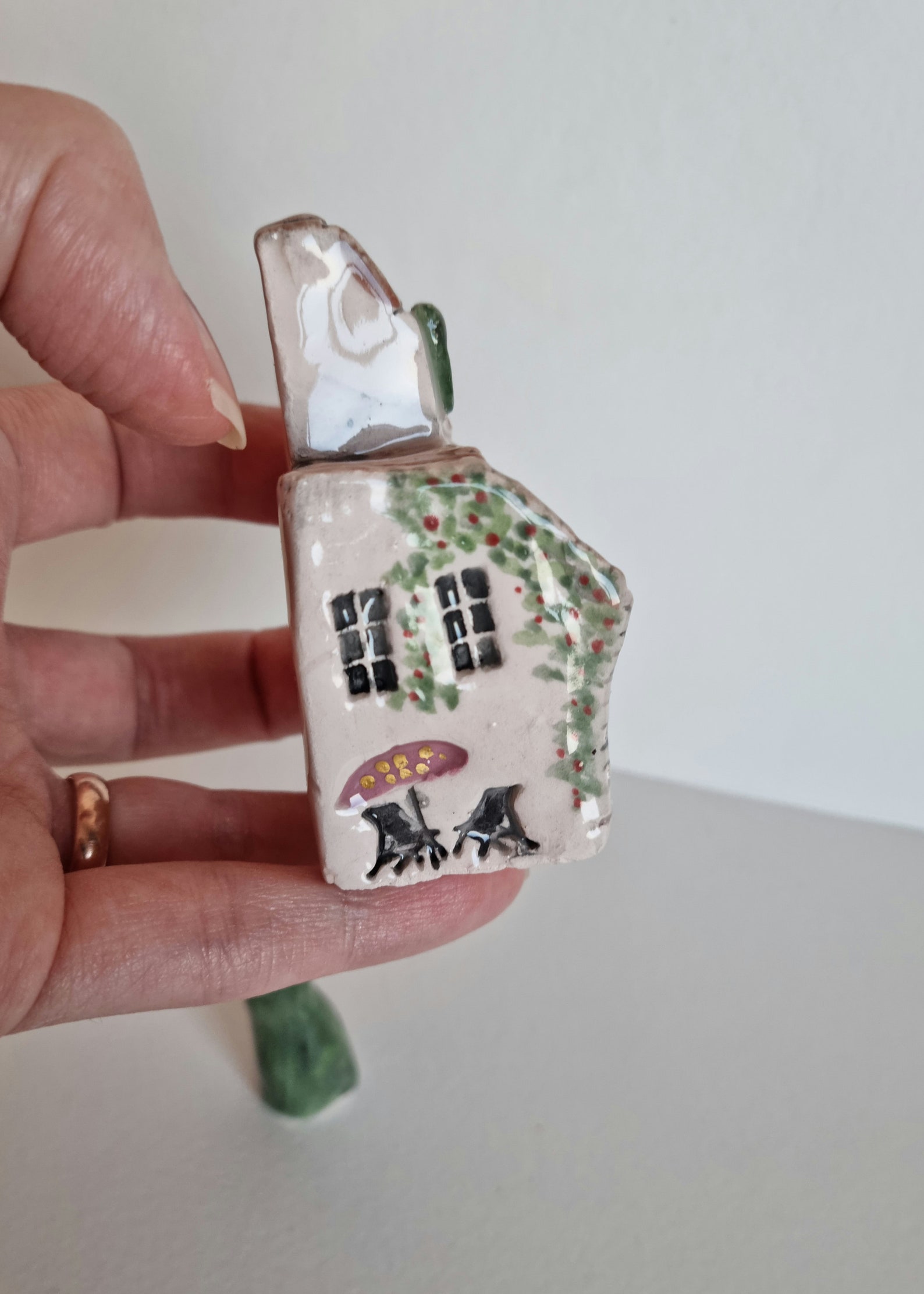 Handmade Ceramic Miniature Italian Tuscany House With Tree - Etsy