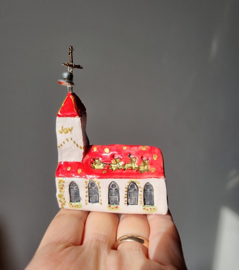 Handmade Ceramic Tiny Church: Rustic Miniature Chapel - Etsy