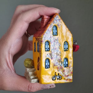 Handmade Miniature Ceramic Italian House With Plant, Rustic Village ...