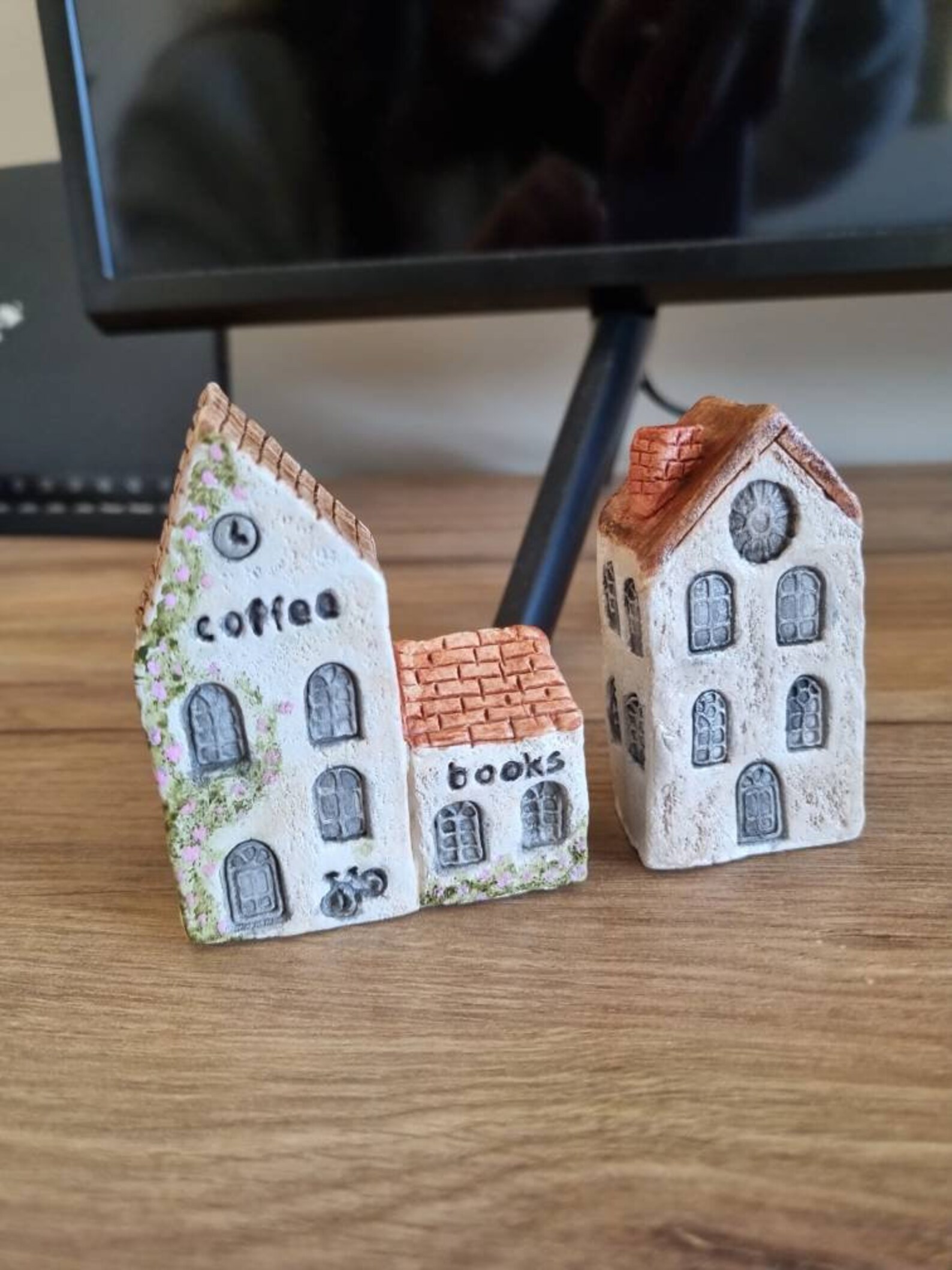 Tiny Clay Miniature British Houses Set of 2 ceramic - Etsy
