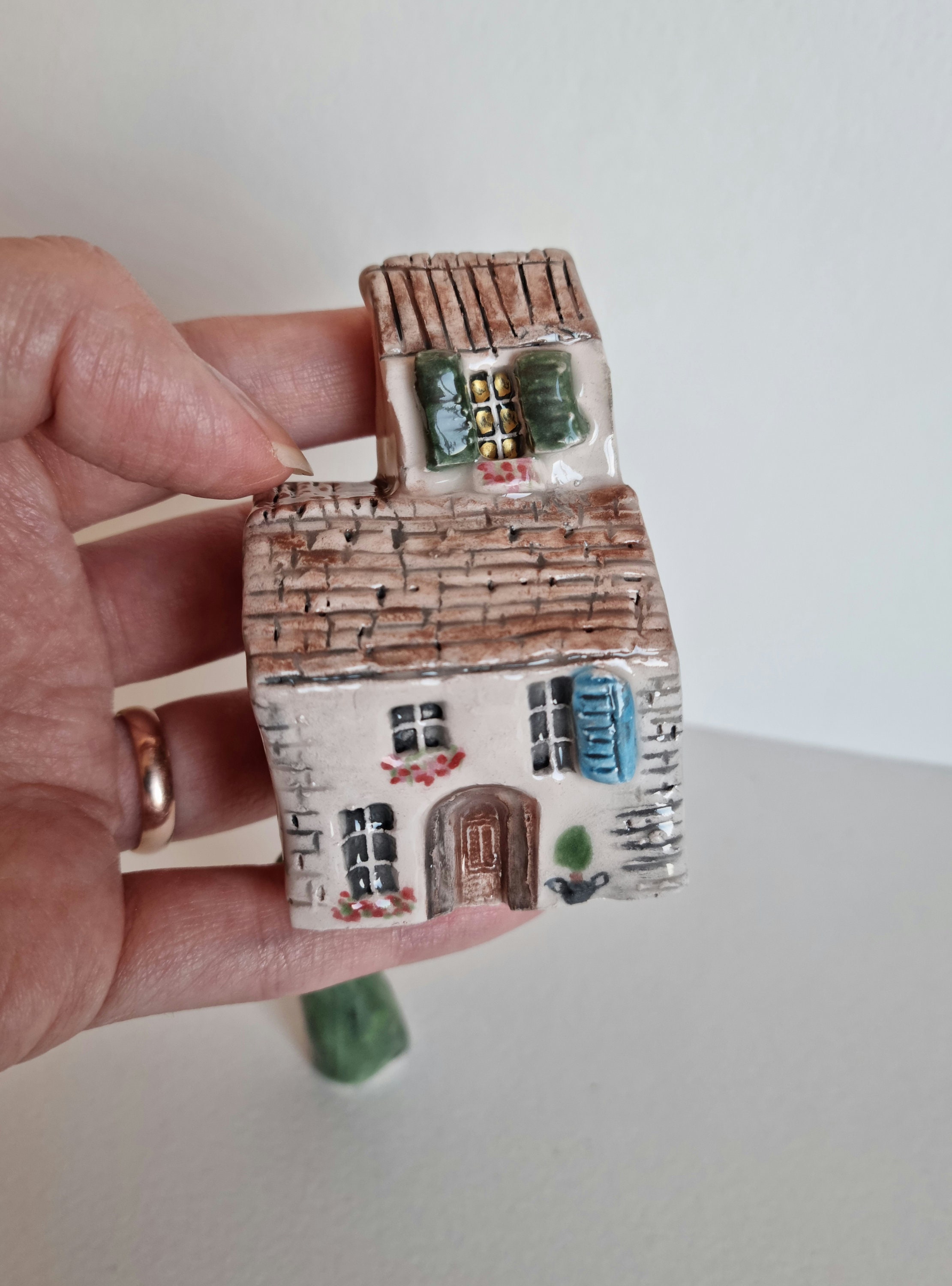 Handmade Ceramic Miniature Italian Tuscany House With Tree - Etsy