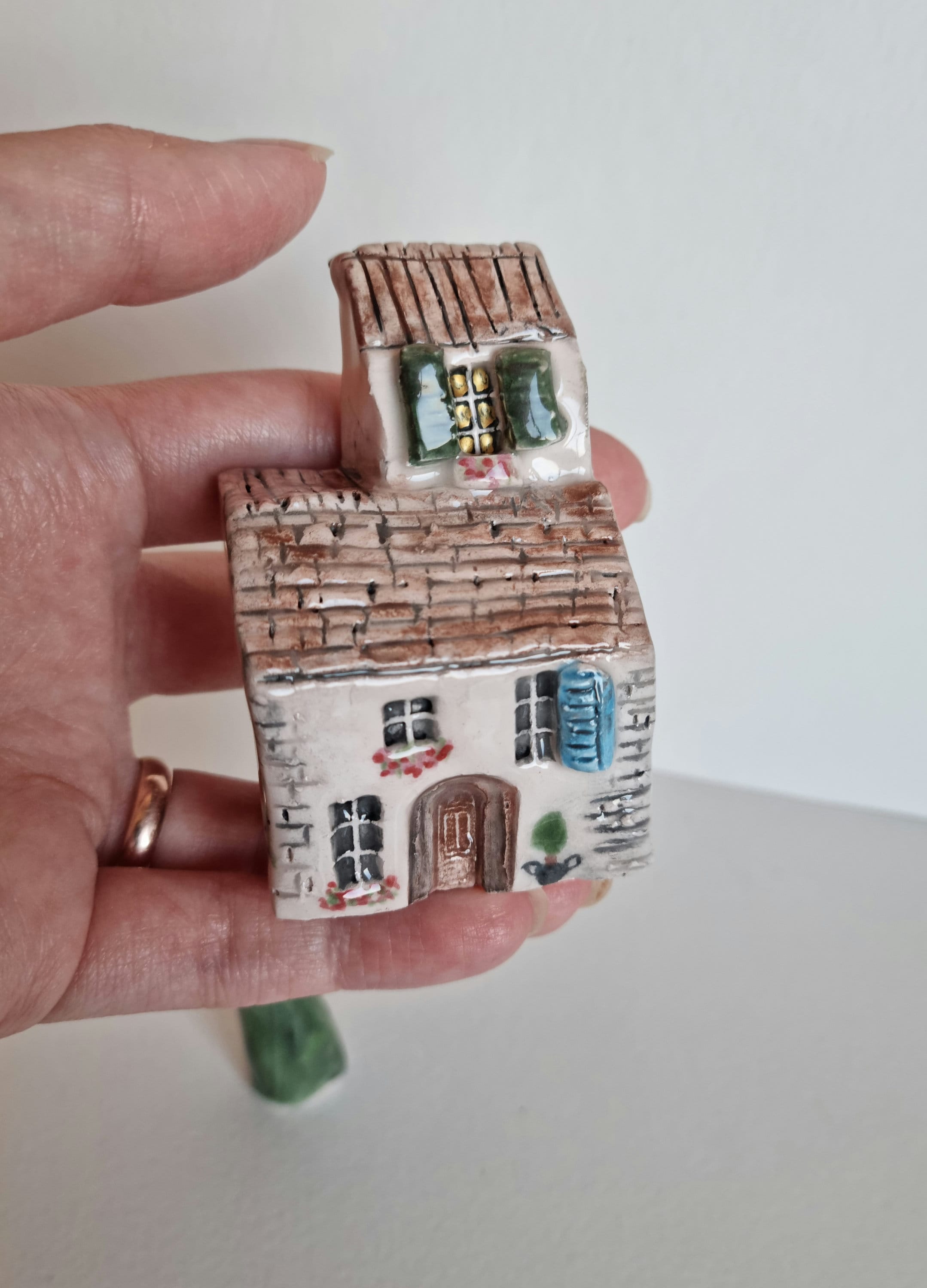 Handmade Ceramic Miniature Italian Tuscany House With Tree - Etsy