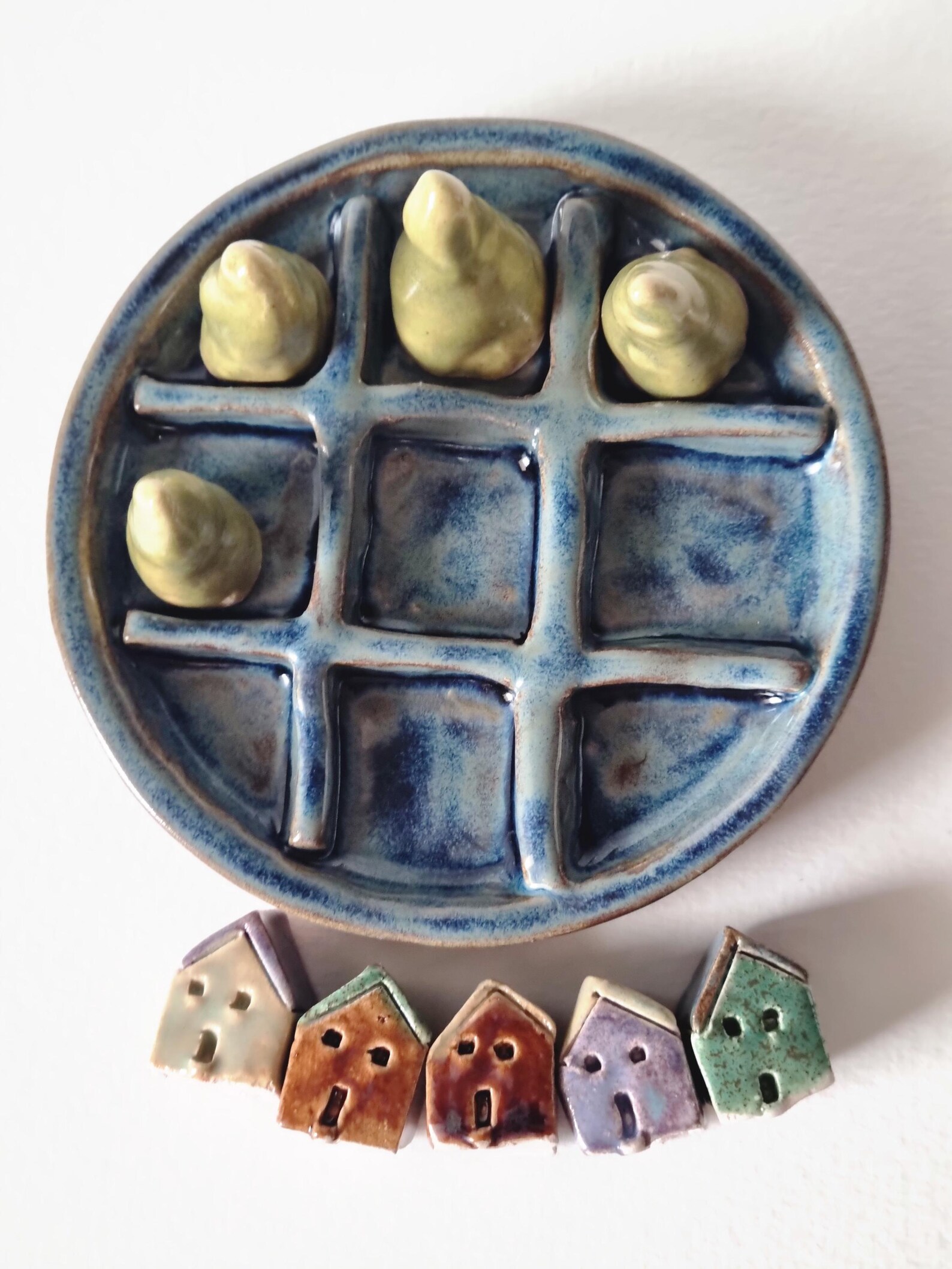 Handmade Ceramic Board Game With Miniature Houses and Tree,handmade ...