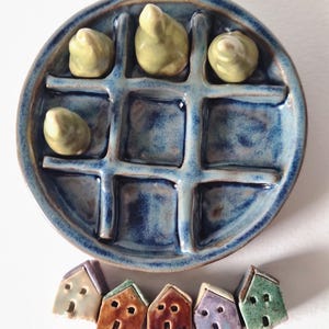 Handmade Ceramic Board Game With Miniature Houses and Tree,handmade ...