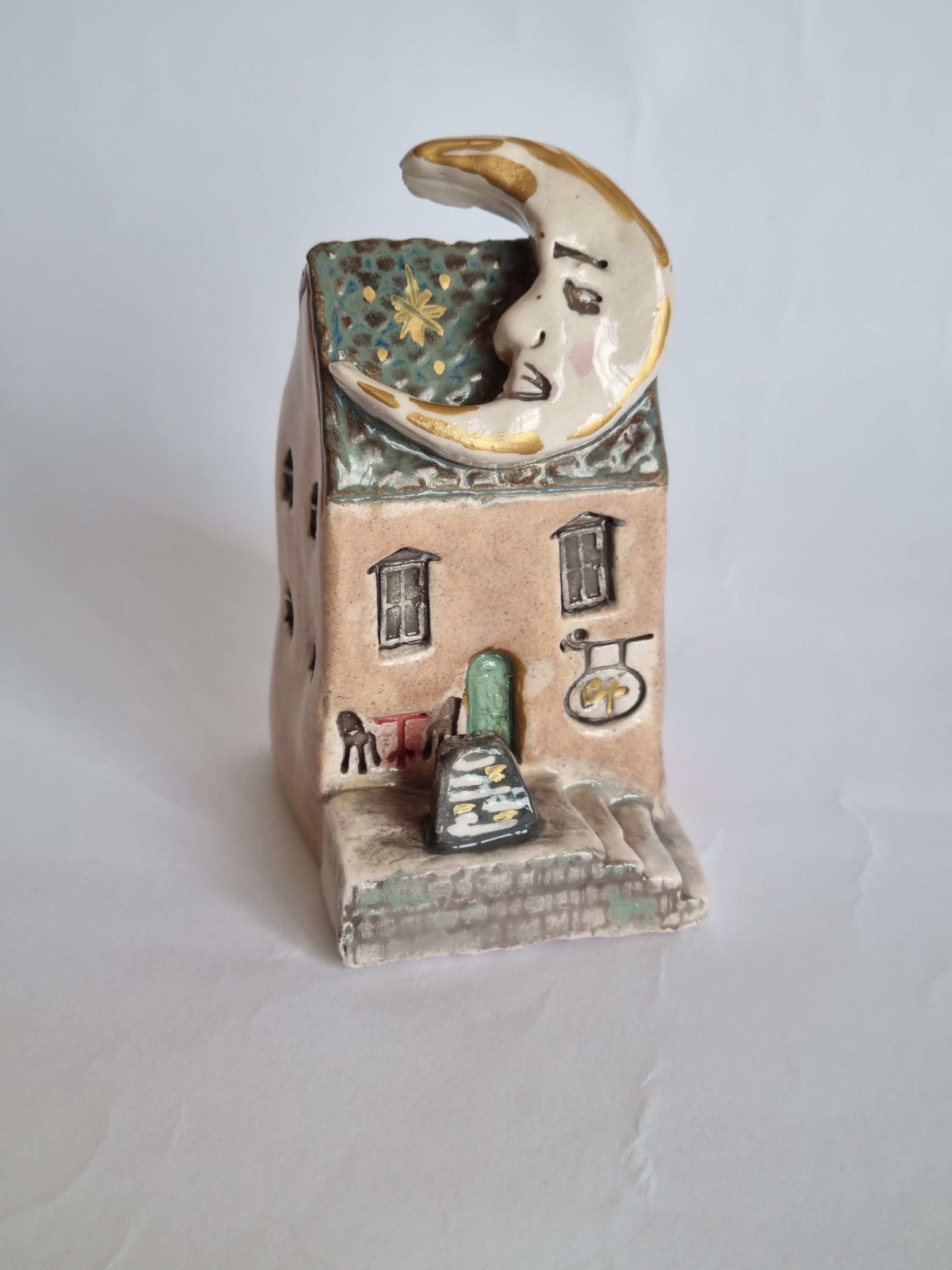 Handmade Ceramic Italian Cafe Miniature With Moon - Etsy