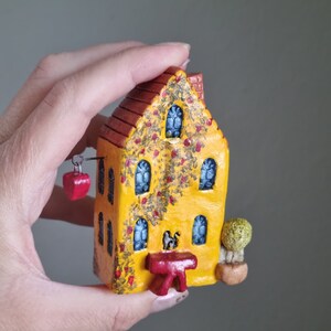 Handmade Miniature Ceramic Italian House With Plant, Rustic Village ...