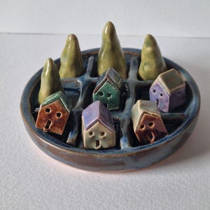 Handmade Ceramic Board Game With Miniature Houses and Tree,handmade ...