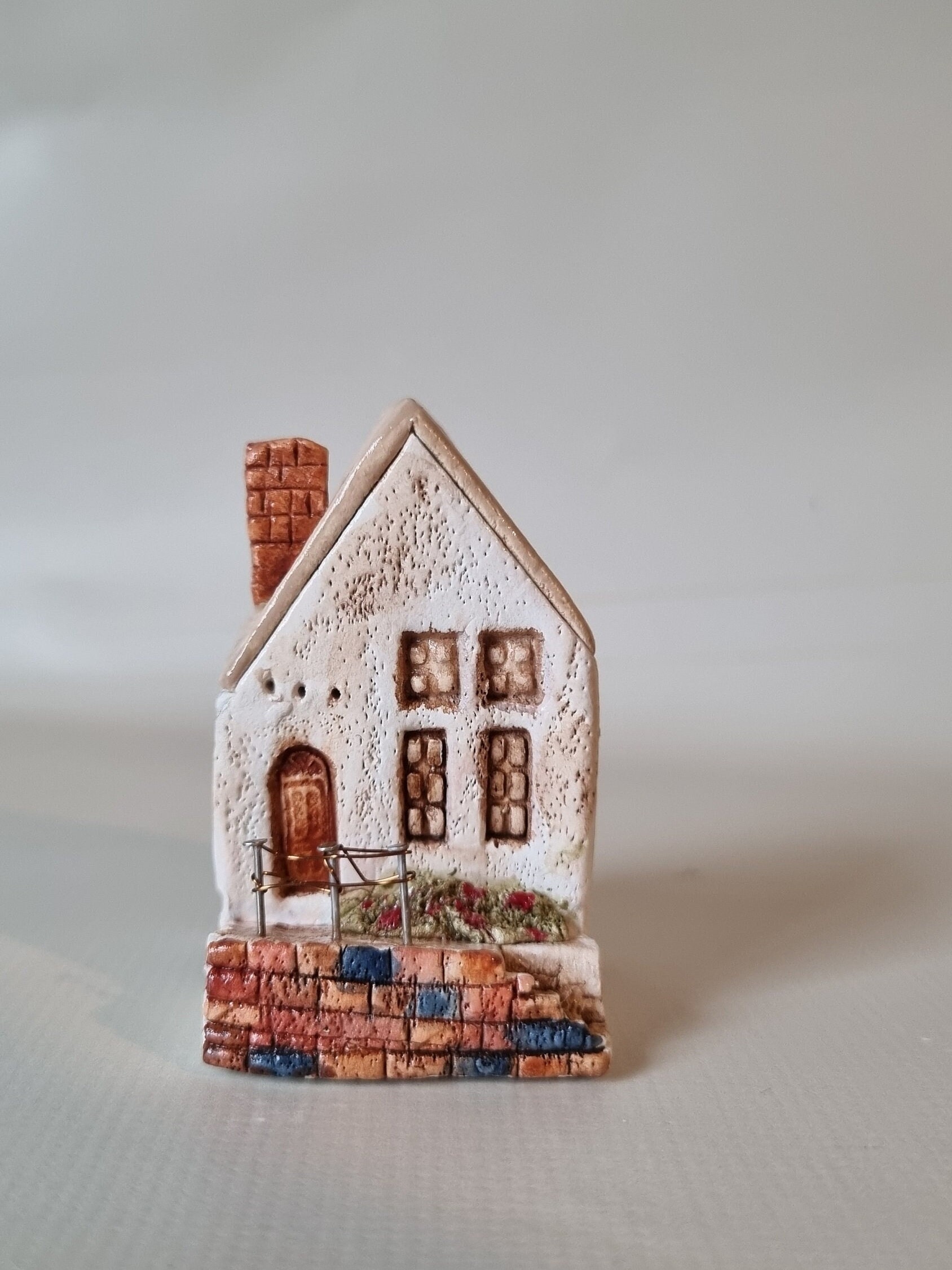 Handmade Tiny Ceramic Italian Houses Set: Miniature Fairy Garden Decor ...