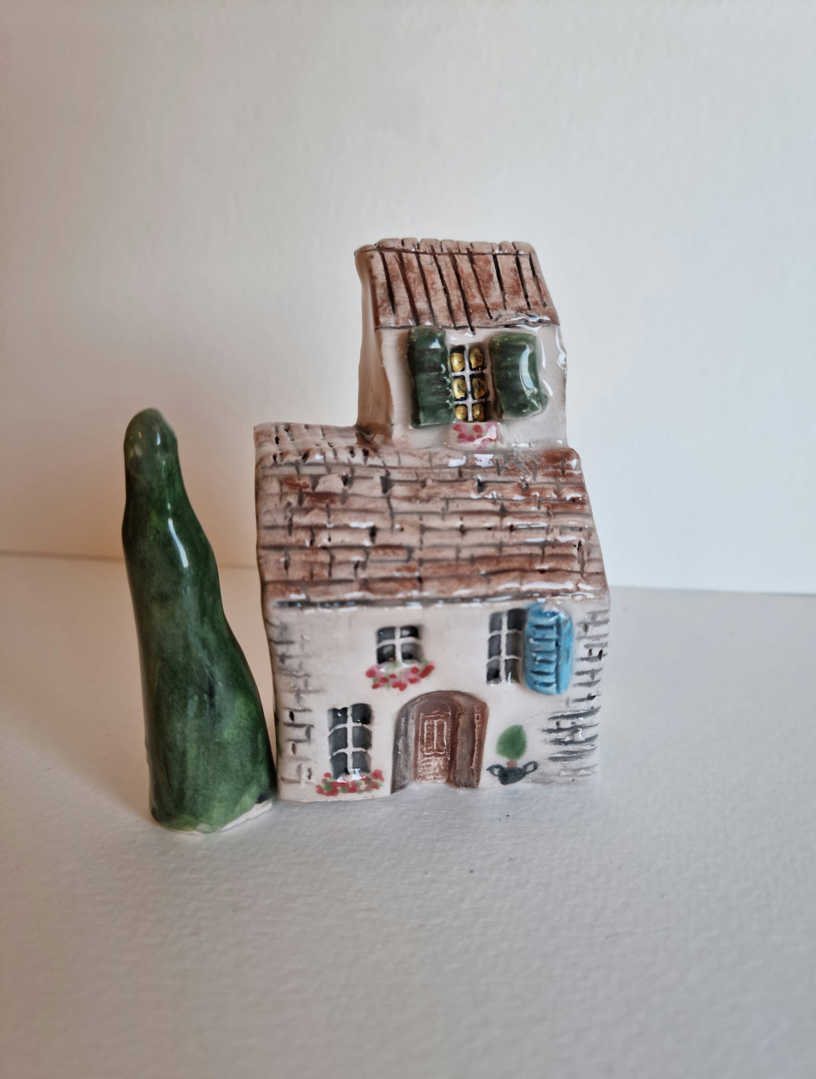 Handmade Ceramic Miniature Italian Tuscany House With Tree - Etsy