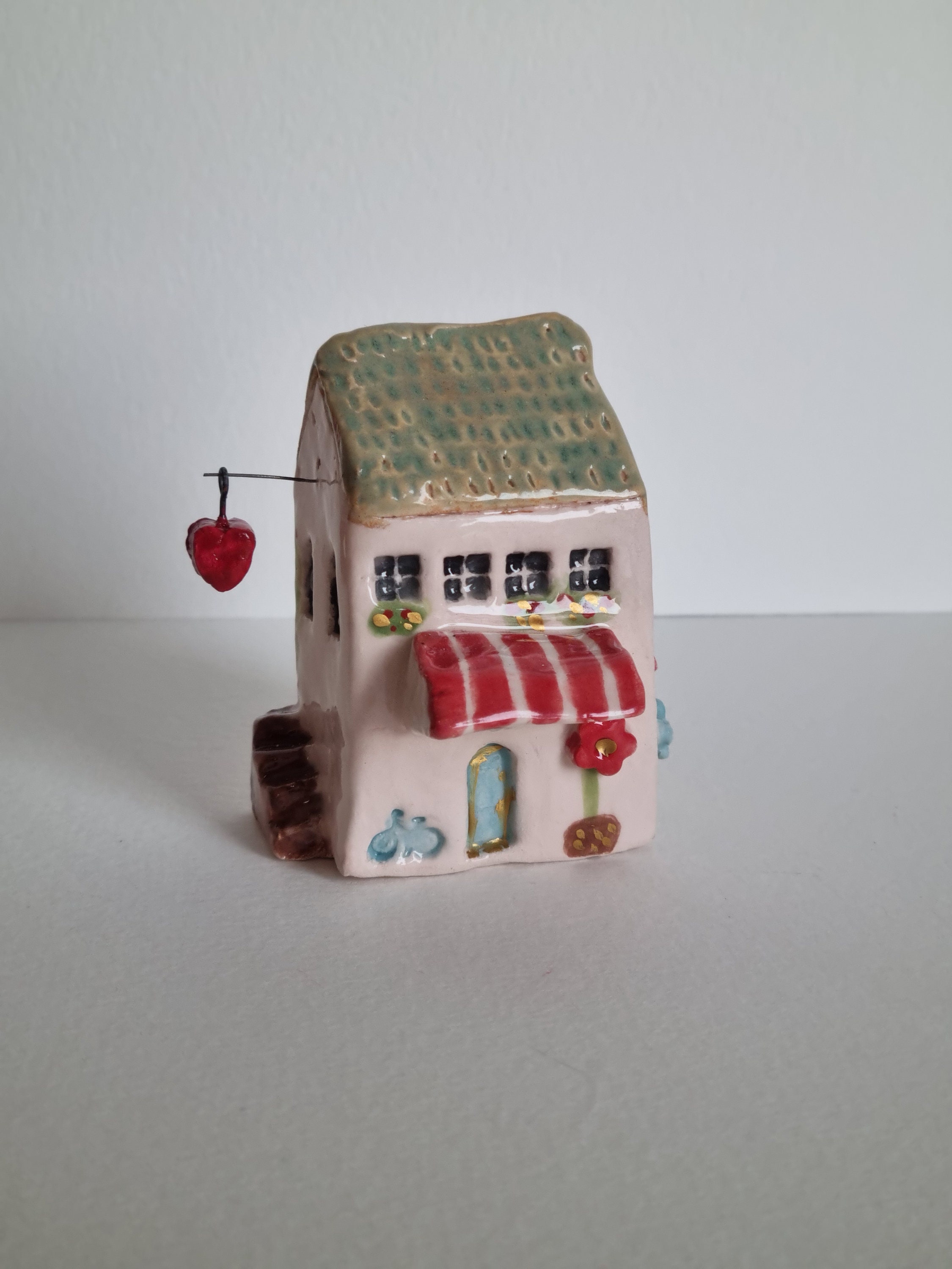 Ceramic Miniature Italian House With Heart,ceramic Miniature House ...