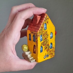 Handmade Miniature Ceramic Italian House With Plant, Rustic Village ...