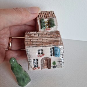 Handmade Ceramic Miniature Italian Tuscany House With Tree - Etsy