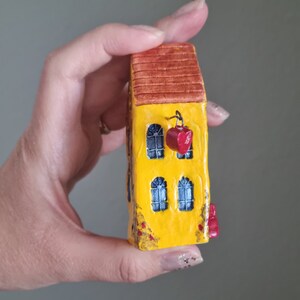 Handmade Miniature Ceramic Italian House With Plant, Rustic Village ...