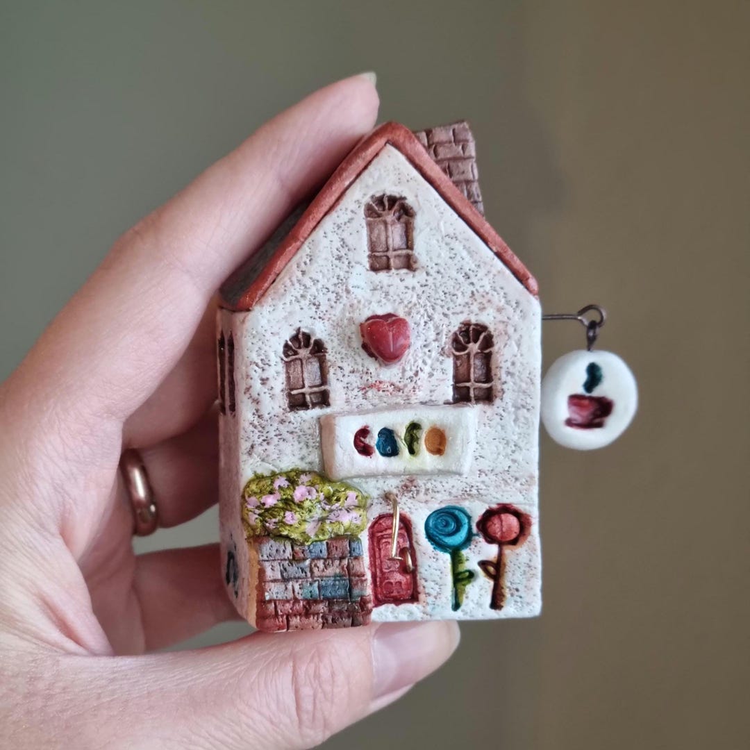 Miniature Ceramic House,small Mini House,mini Cottage Personalized ...