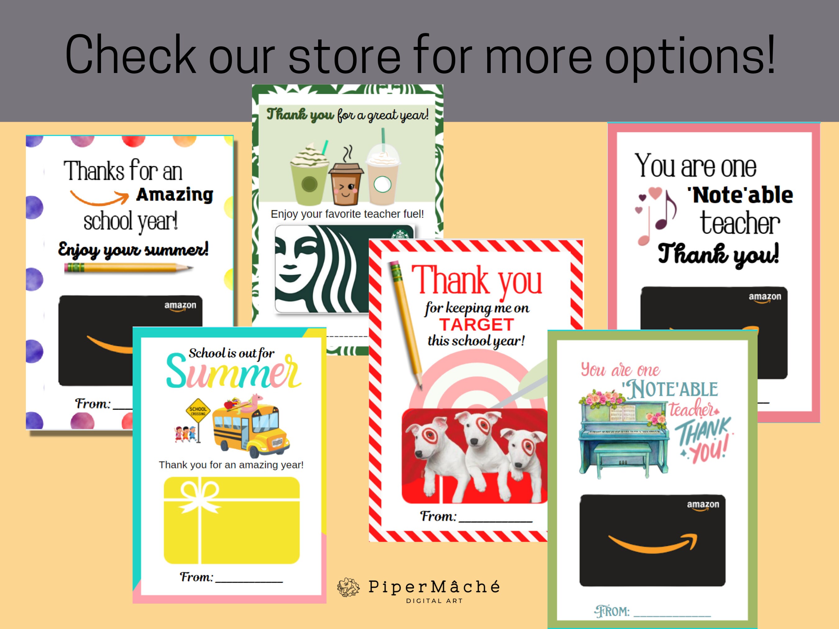 Holiday Gift Card Holder for Teachers, Teacher Appreciation Printable ...