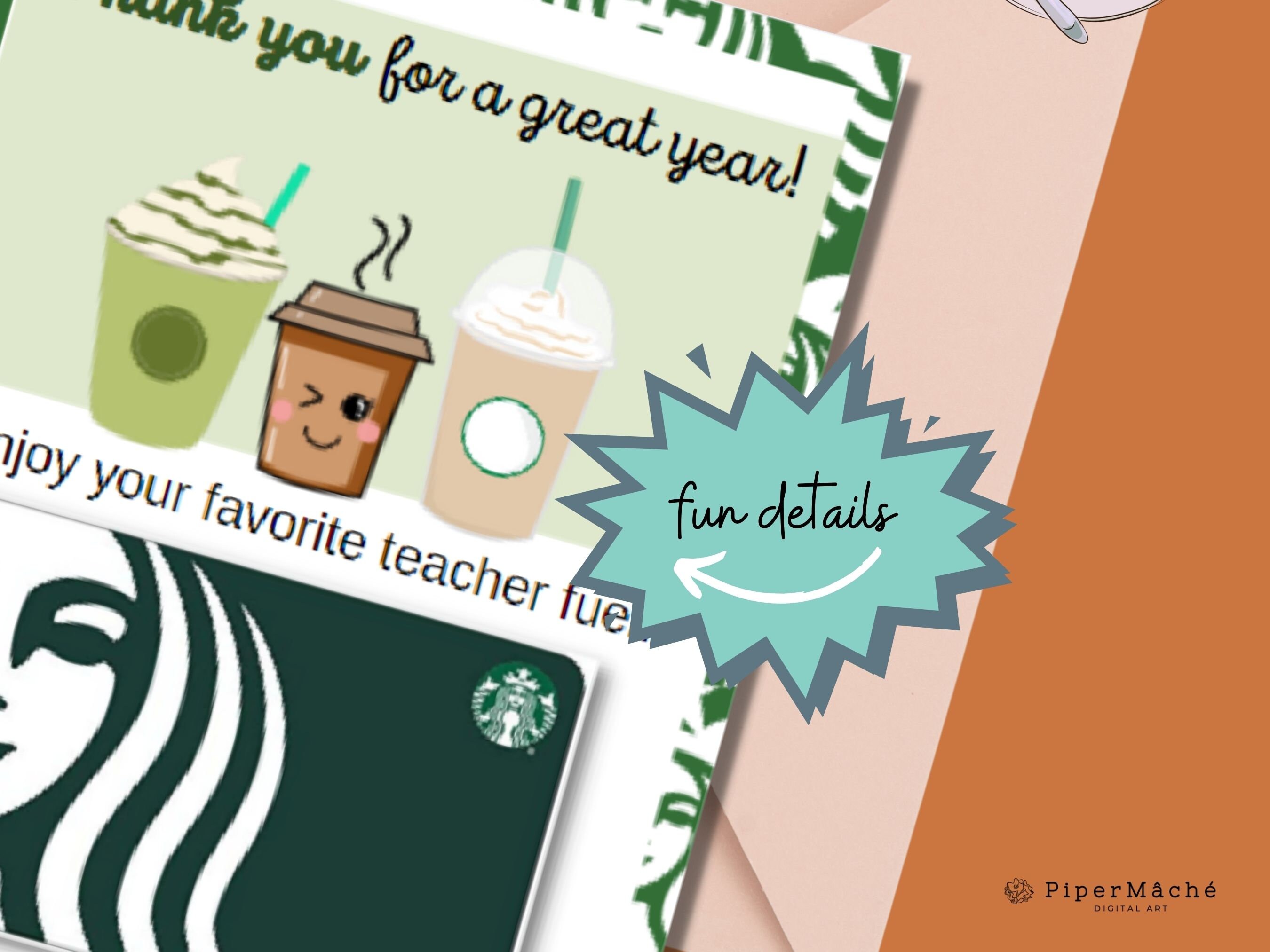 Starbucks Gift Card Holder for Teachers Teacher Appreciation Printable ...