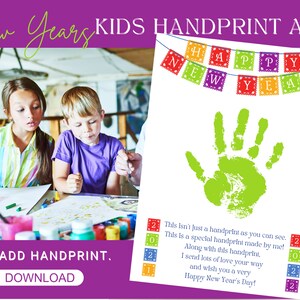 New Years Printable Kids Handprint Art, Handprint Projects, Fingerprint ...