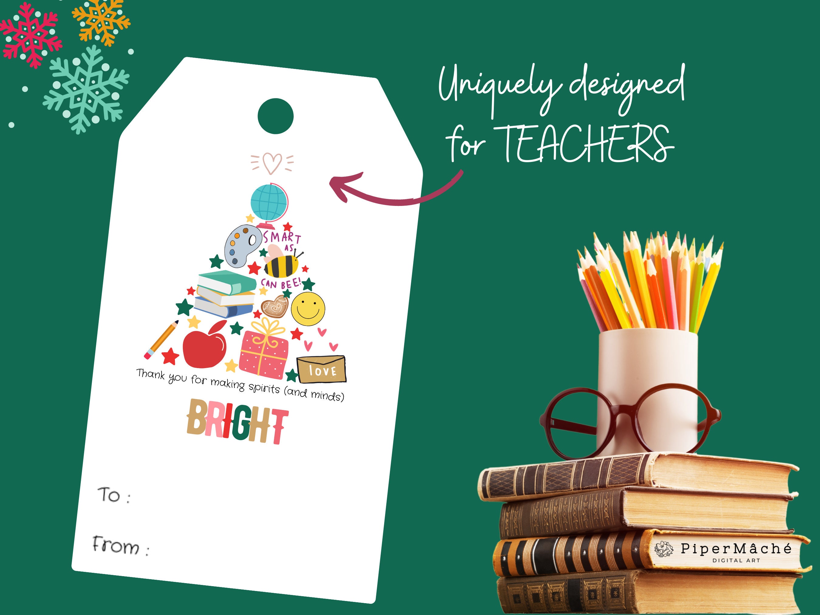 Christmas Gift Tag for Teachers - Avery 22802 Template Friendly ...